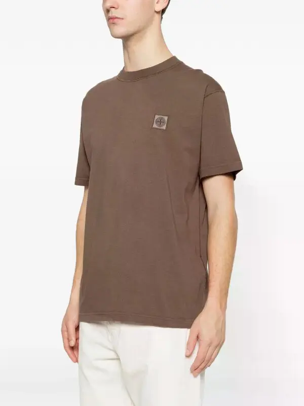 Stone Island Logo-patch T-shirt - Brown