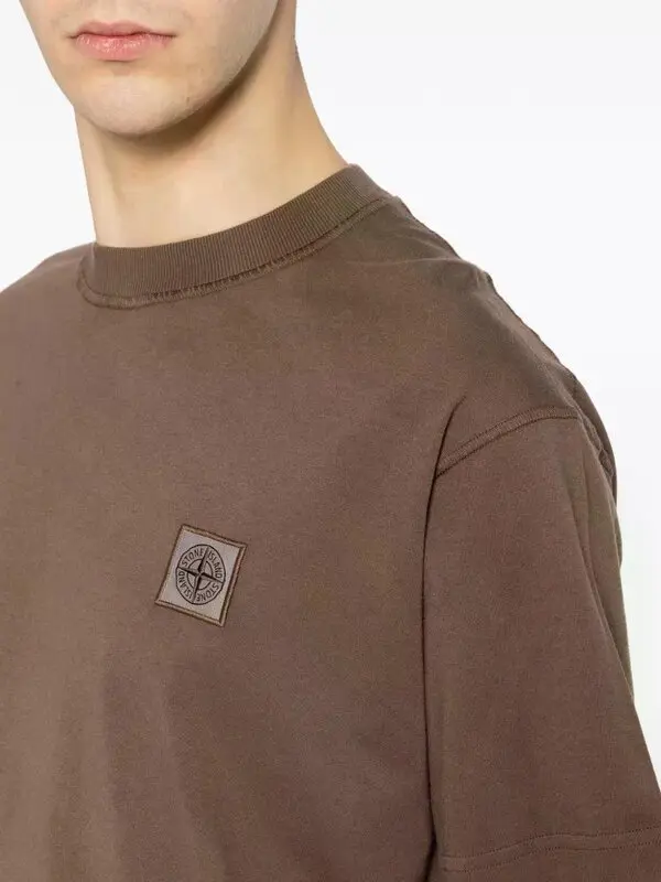 Stone Island Logo-patch T-shirt - Brown