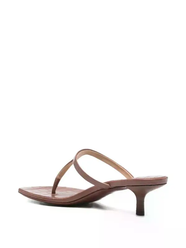 Marsèll Thong Crocodile-effect Sandals - Brown
