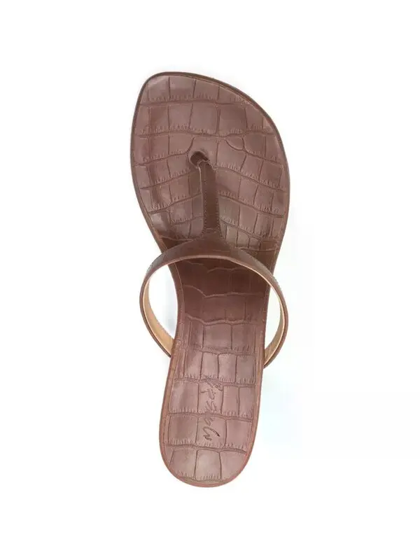 Marsèll Thong Crocodile-effect Sandals - Brown