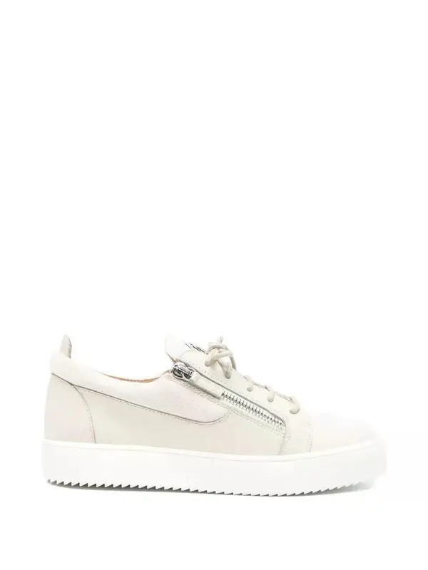 GIUSEPPE ZANOTTI Frankie Zip-up Lace-up Sneakers - Neutrals