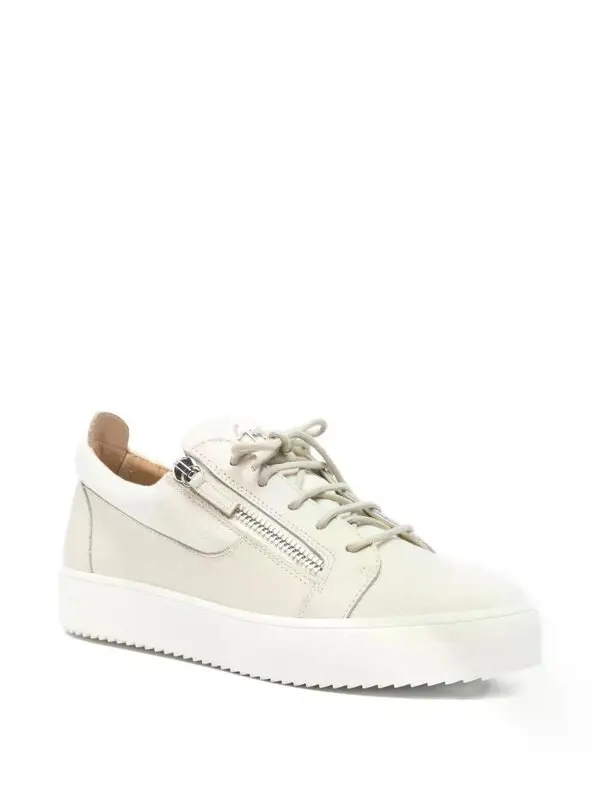 GIUSEPPE ZANOTTI Frankie Zip-up Lace-up Sneakers - Neutrals