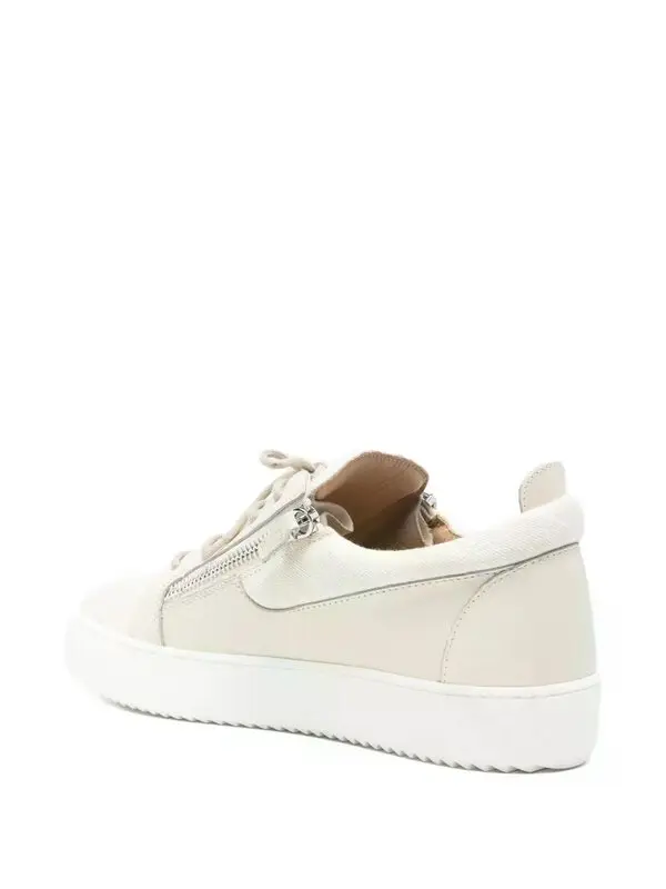 GIUSEPPE ZANOTTI Frankie Zip-up Lace-up Sneakers - Neutrals