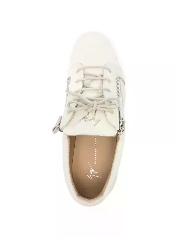 GIUSEPPE ZANOTTI Frankie Zip-up Lace-up Sneakers - Neutrals
