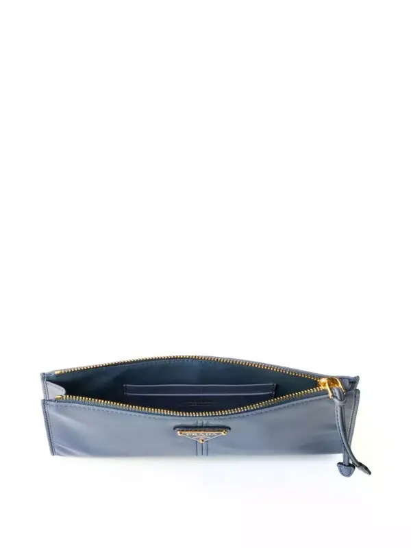 Prada Leather Pouch With Enamelled Triangle Logo