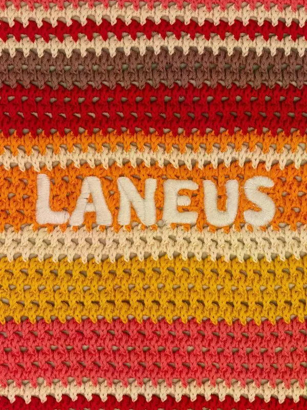 LANEUS Striped-pattern Shoulder Bag