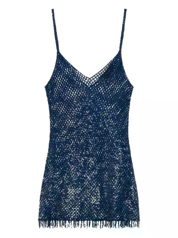 Alanui Fringed Mini Dress - Blue