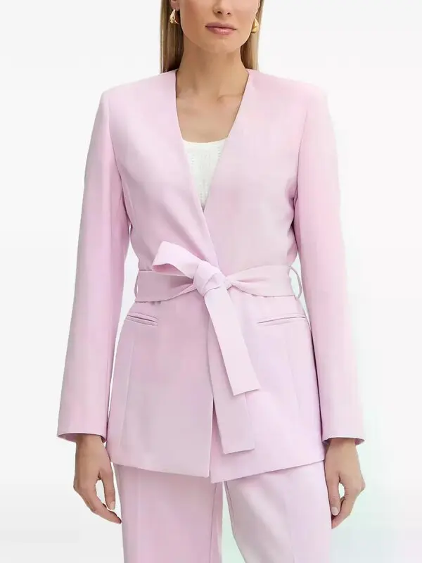 FRACOMINA Belted Blazer With V-neckline And Self-tie Belt