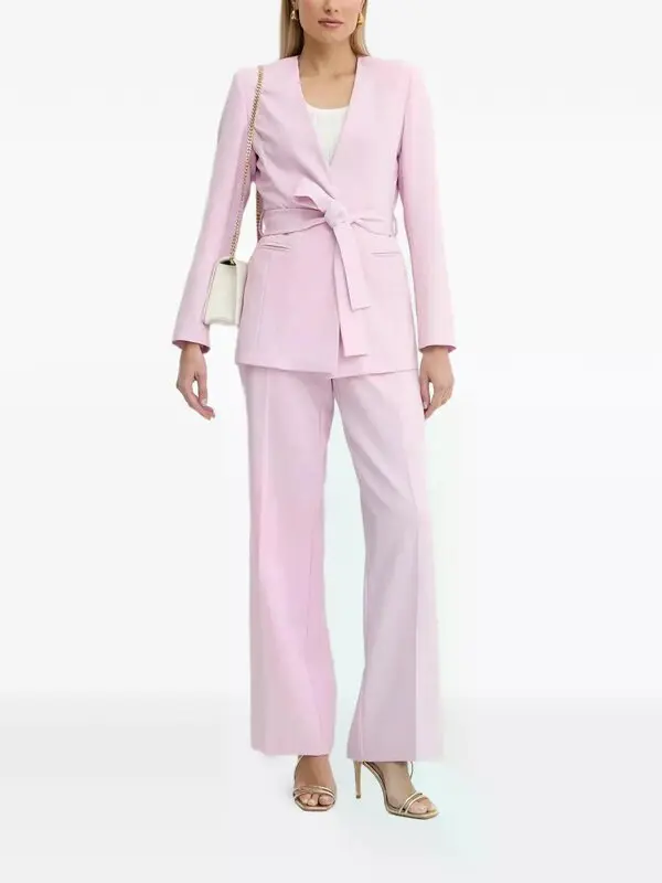 FRACOMINA Belted Blazer With V-neckline And Self-tie Belt