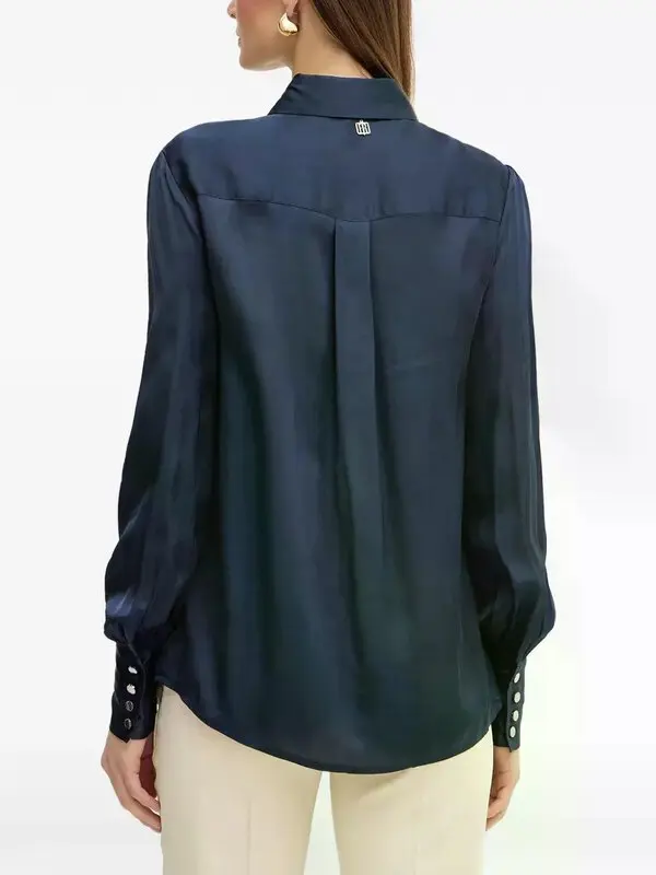 FRACOMINA Puff-sleeve Button-up Shirt - Blue