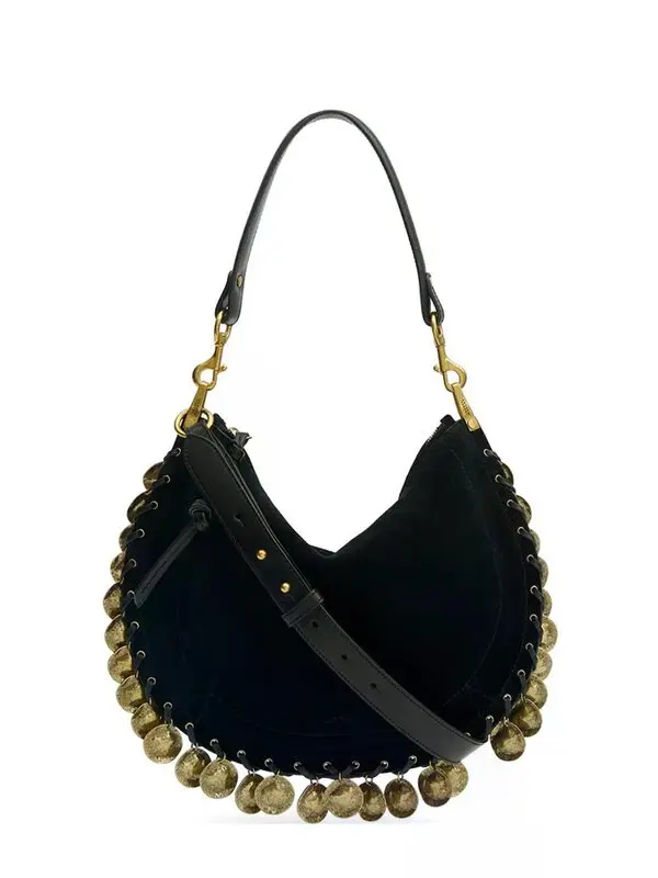 Isabel Marant Étoile Oskan Soft Medallions Half-moon Shoulder Bag - Black