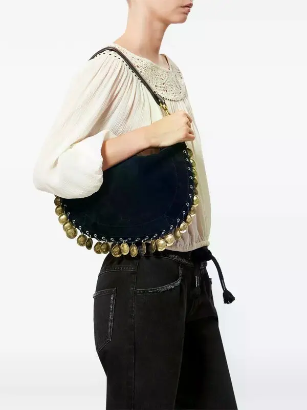 Isabel Marant Étoile Oskan Soft Medallions Half-moon Shoulder Bag - Black