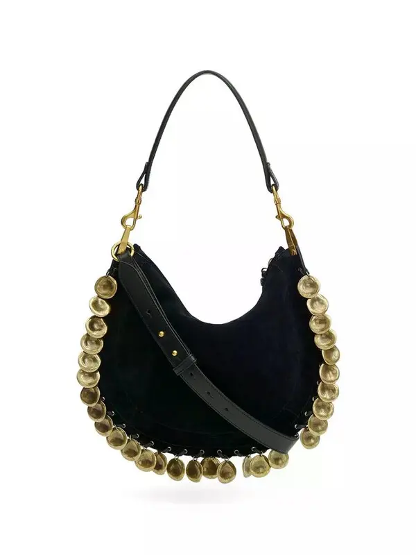 Isabel Marant Étoile Oskan Soft Medallions Half-moon Shoulder Bag - Black