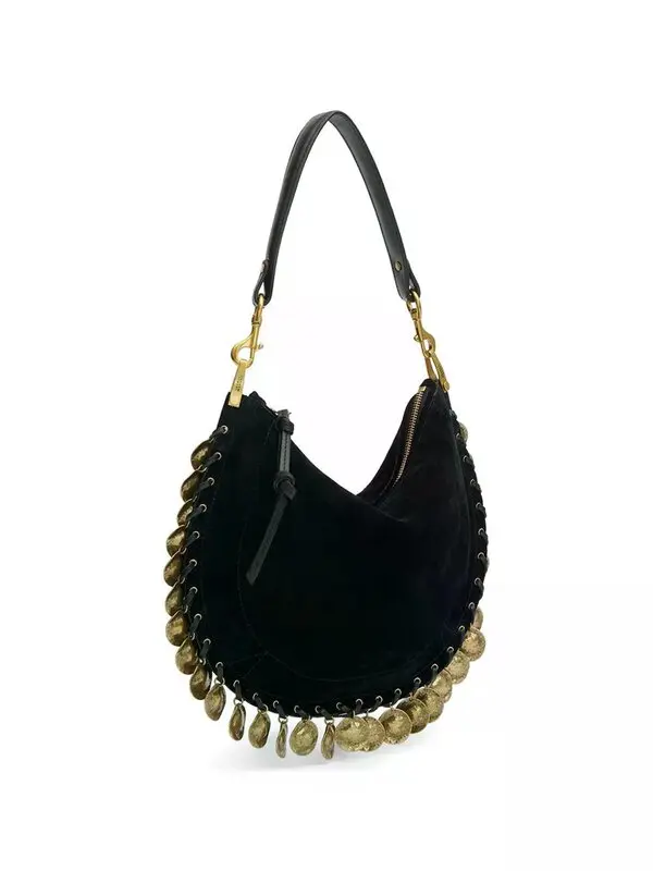 Isabel Marant Étoile Oskan Soft Medallions Half-moon Shoulder Bag - Black