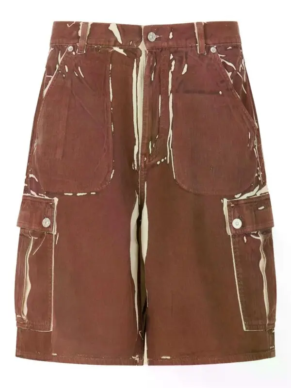 Marni Printed Belt-loop Shorts - Brown