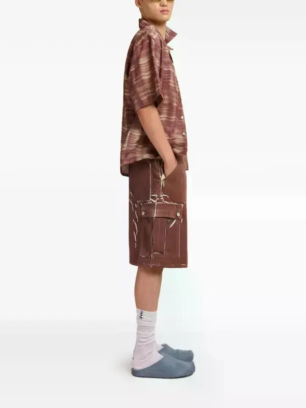 Marni Printed Belt-loop Shorts - Brown