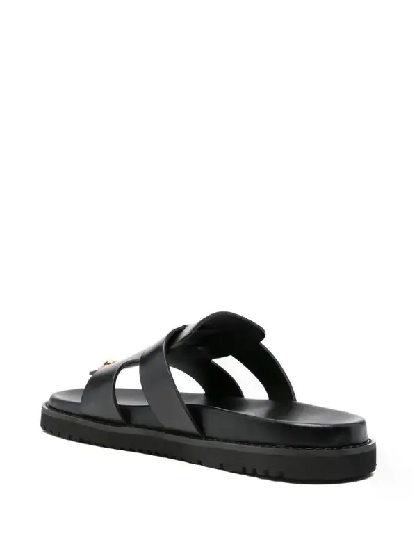 Versace Calf Leather Medusa Emblem Thong Sandals