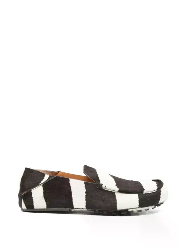 TOD'S Striped Gommino Loafers - Brown
