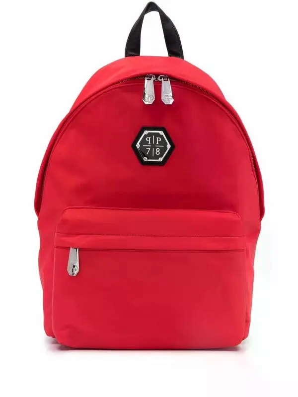 Philipp Plein Logo Plaque Backpack - Red