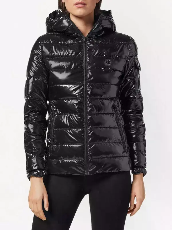 Philipp Plein High-shine Hooded Down Jacket