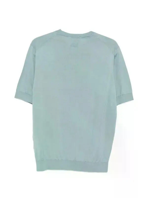 LARDINI Crew-neck Knitted T-shirt - Blue