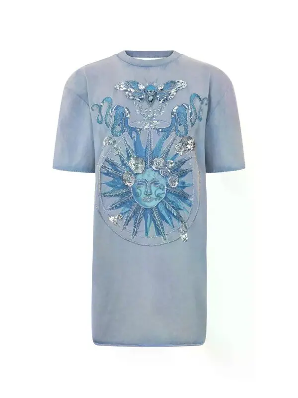 Philipp Plein Mini Butterfly-motif Dress - Blue