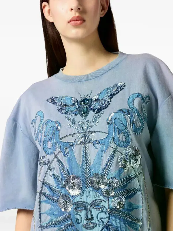 Philipp Plein Mini Butterfly-motif Dress - Blue