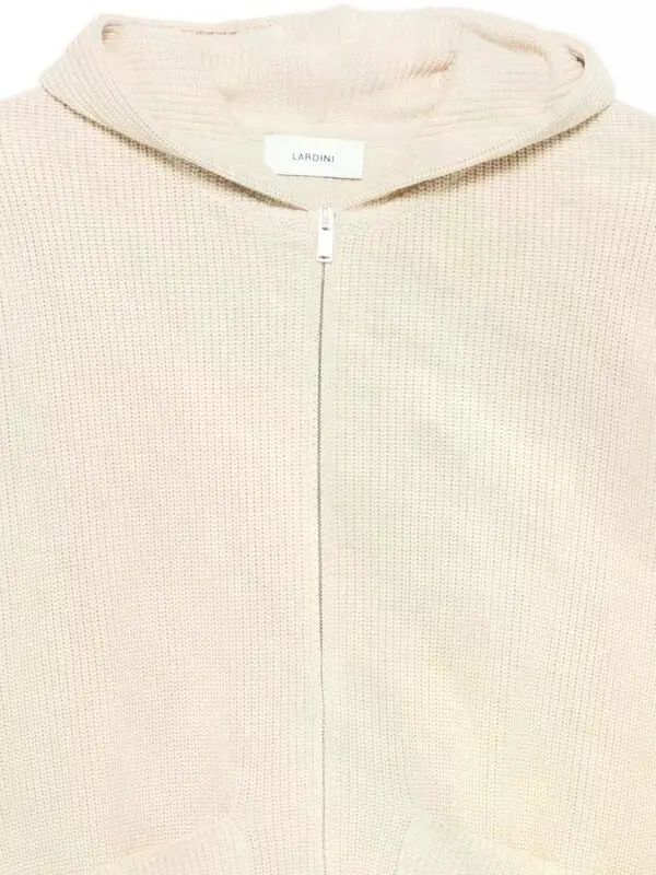 LARDINI Hooded Zip-up Cardigan