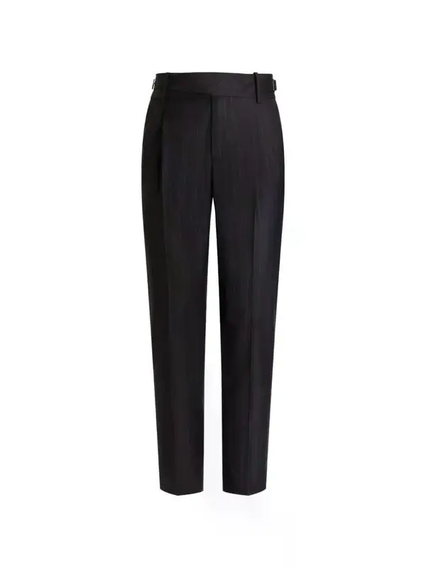 Dolce & Gabbana Pinstripe Wool Trousers - Black