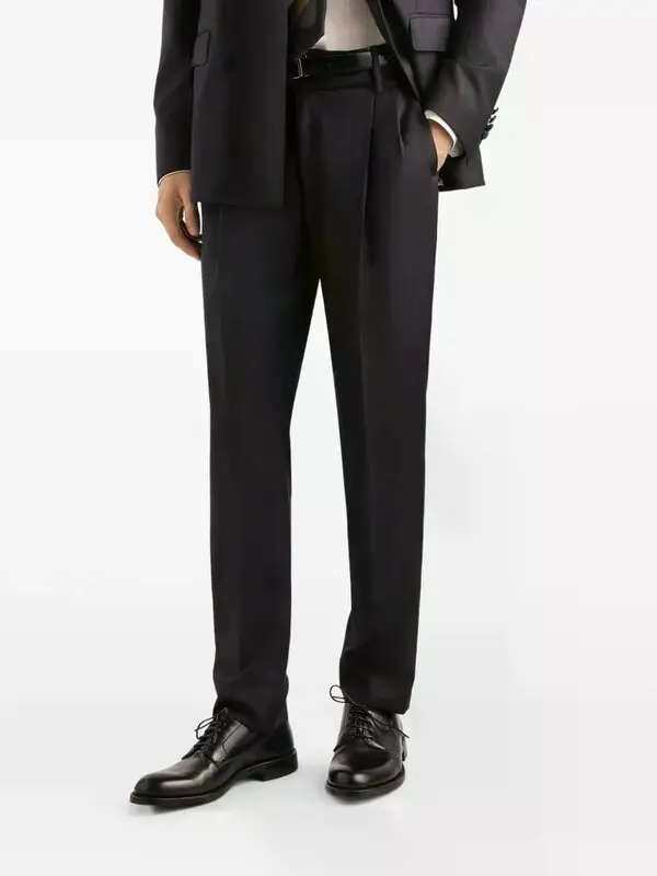 Dolce & Gabbana Pinstripe Wool Trousers - Black
