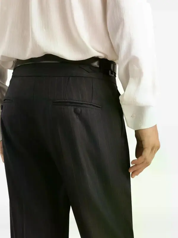Dolce & Gabbana Pinstripe Wool Trousers - Black