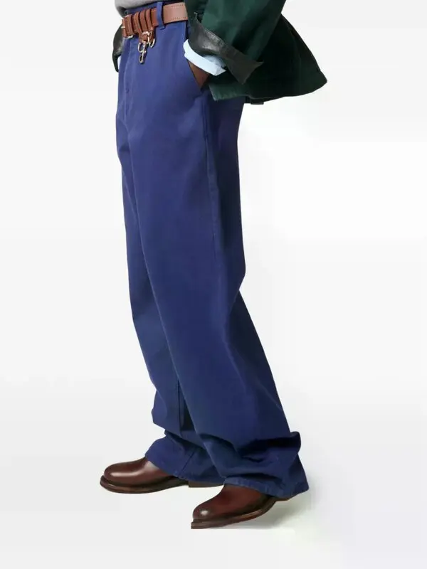 Miu Miu Garment-dyed Gabardine Straight Leg Pants - Blue