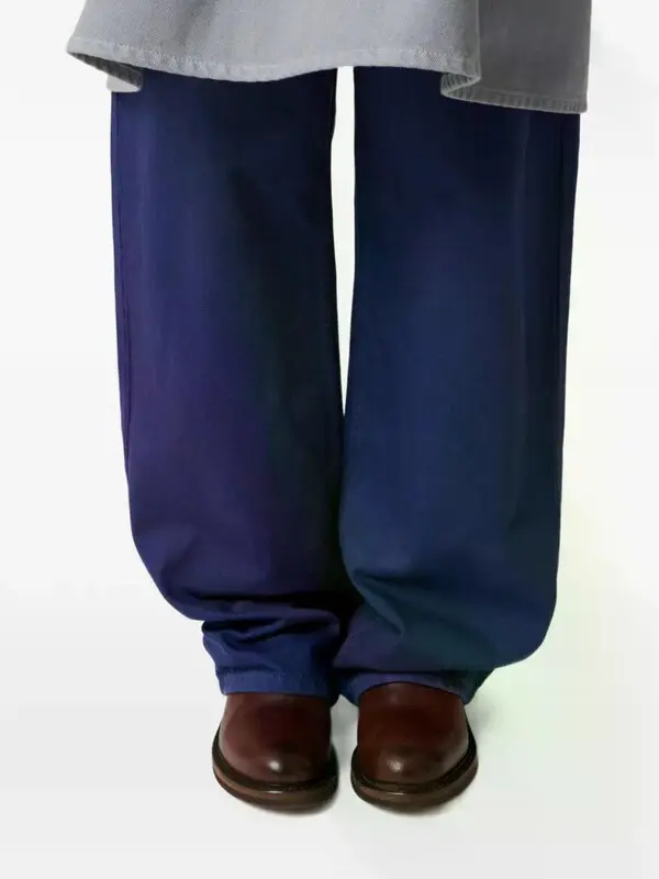Miu Miu Garment-dyed Gabardine Straight Leg Pants - Blue
