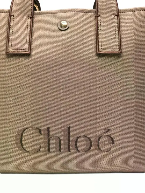 Chloé Embossed Stripe Tote Bag - Neutrals