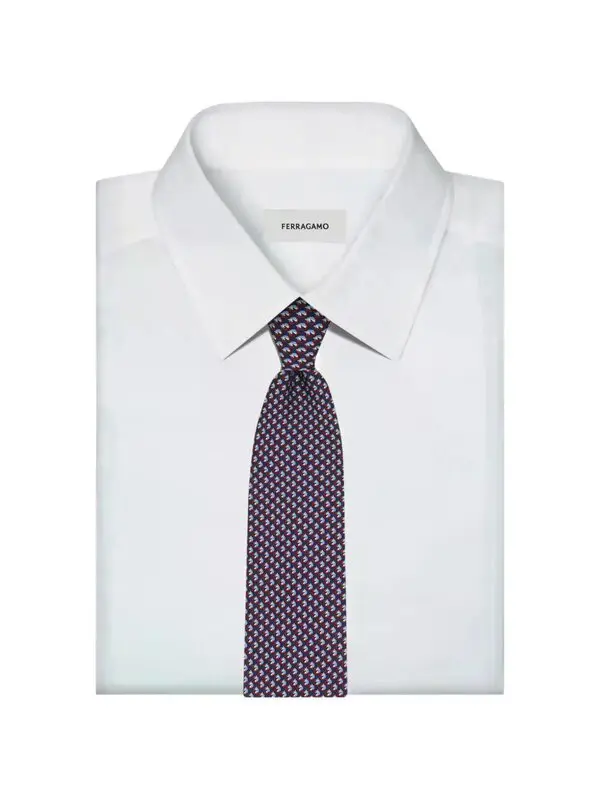 FERRAGAMO Pegasus-print Silk Tie