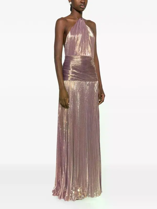 Retrofete Thalia Pleated Maxi Dress - Purple