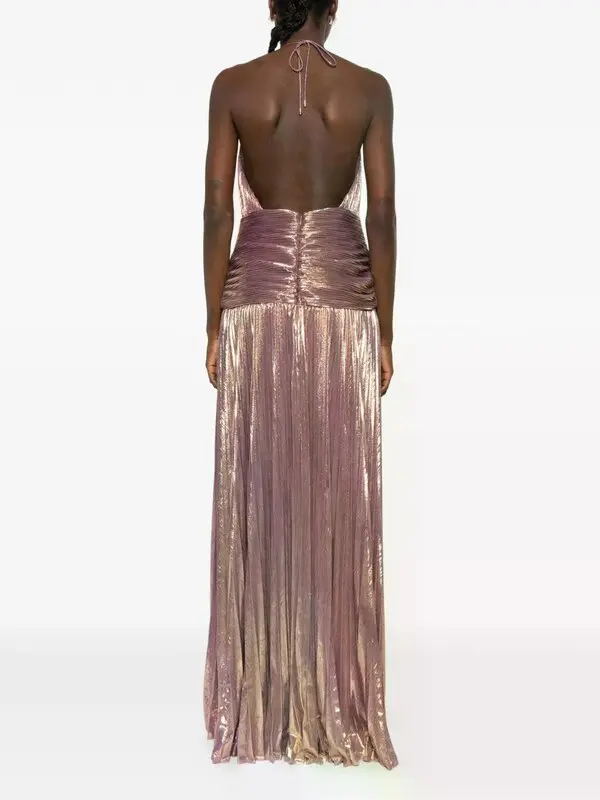 Retrofete Thalia Pleated Maxi Dress - Purple