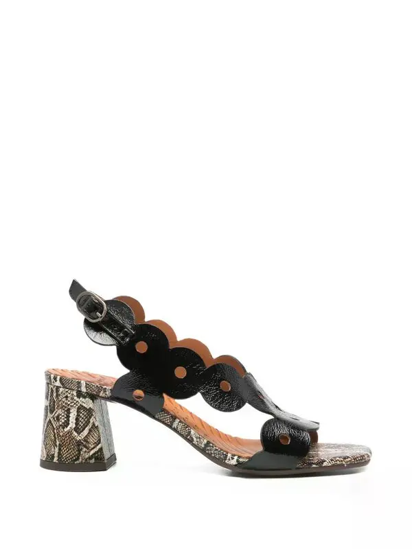 Chie Mihara Scalloped Sandals - Black