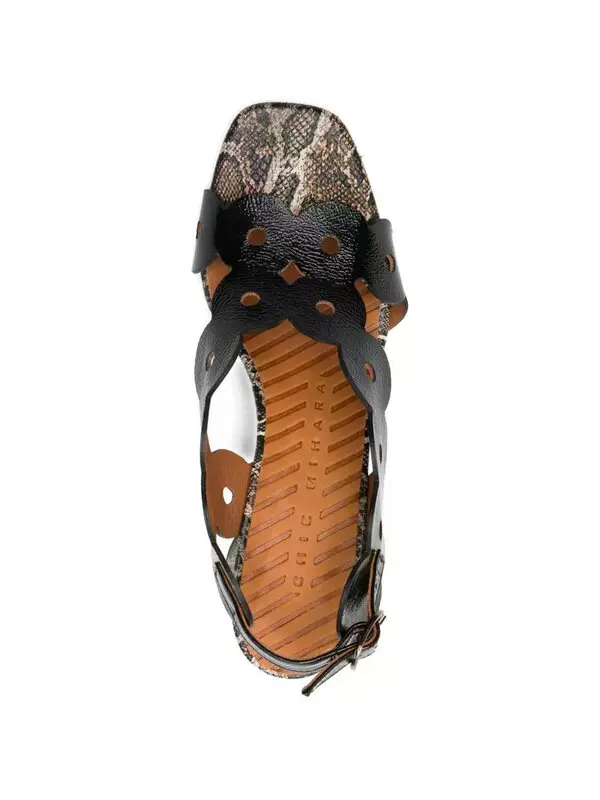 Chie Mihara Scalloped Sandals - Black