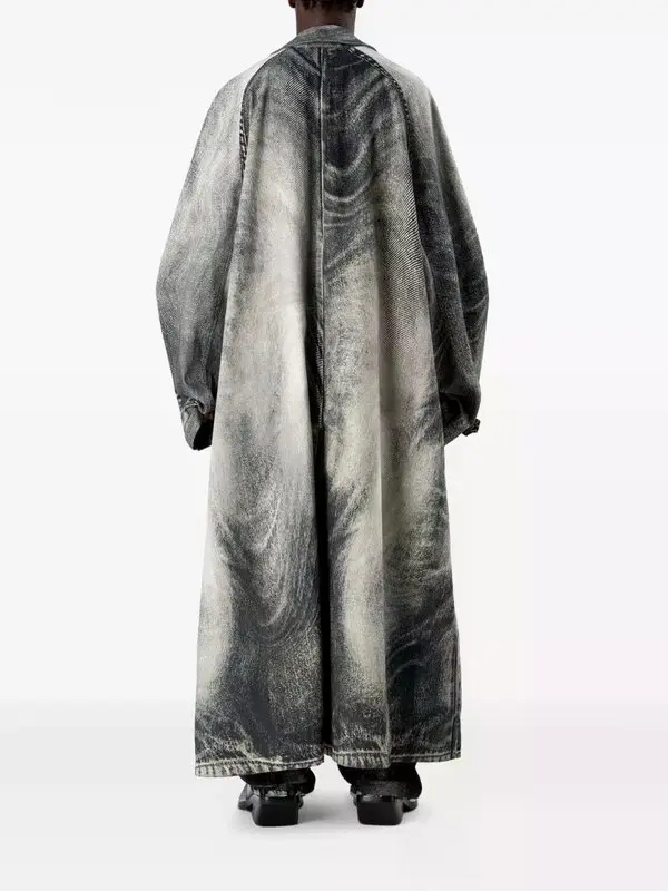 Camper Printed Long Coat - Black