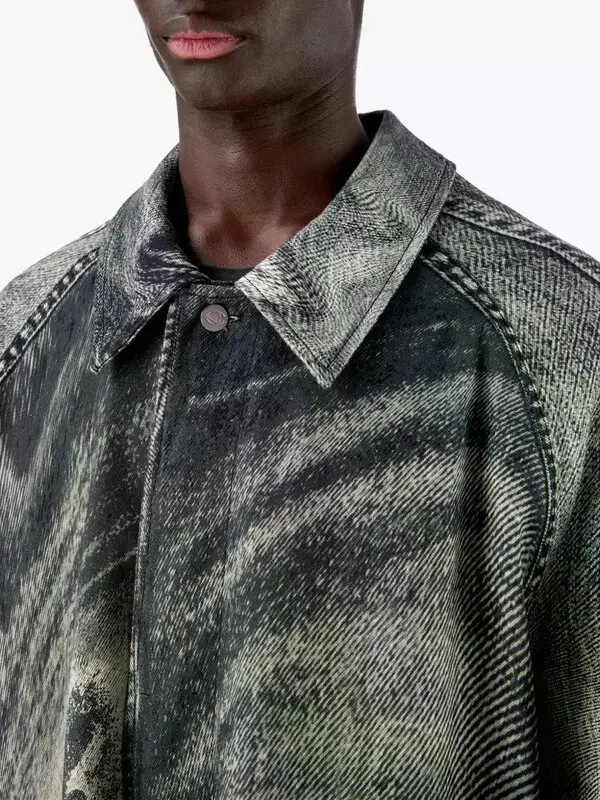 Camper Printed Long Coat - Black