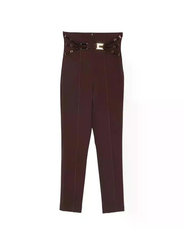 Elisabetta Franchi Buckle Detail Trousers - Brown