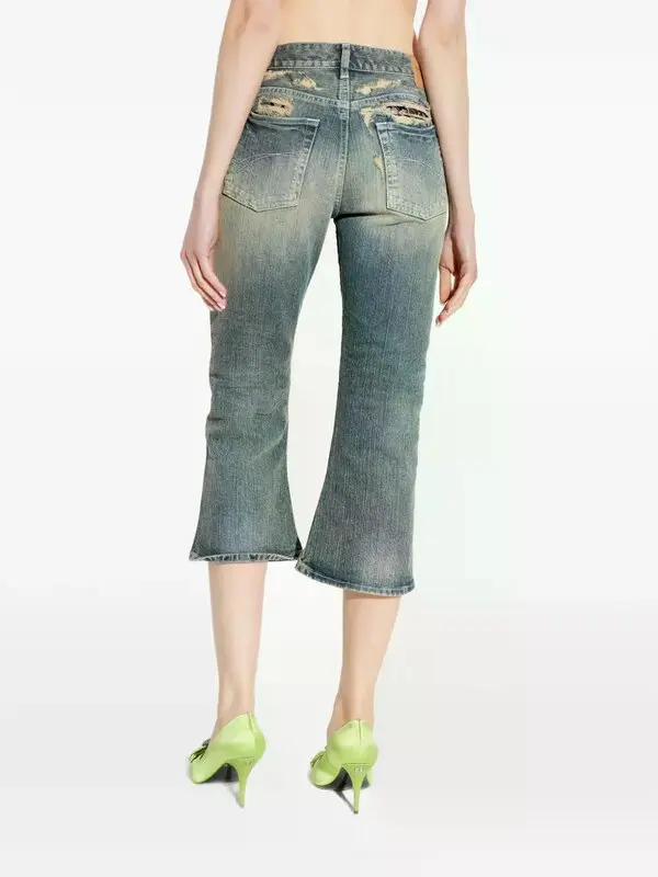 Balenciaga Cropped Distressed Jeans