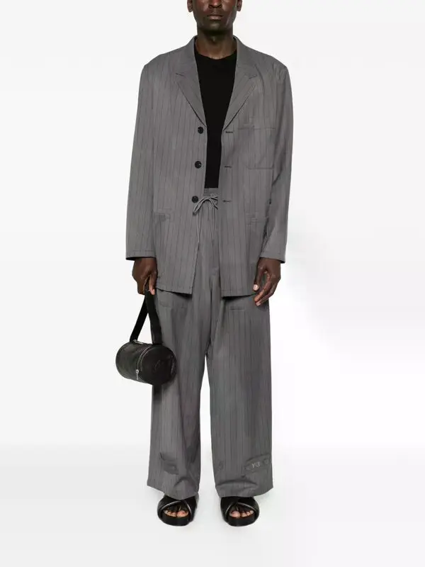 Y3 Pinstripe Single-breasted Coat