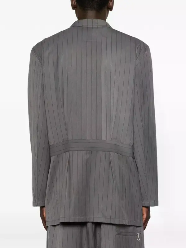 Y3 Pinstripe Single-breasted Coat