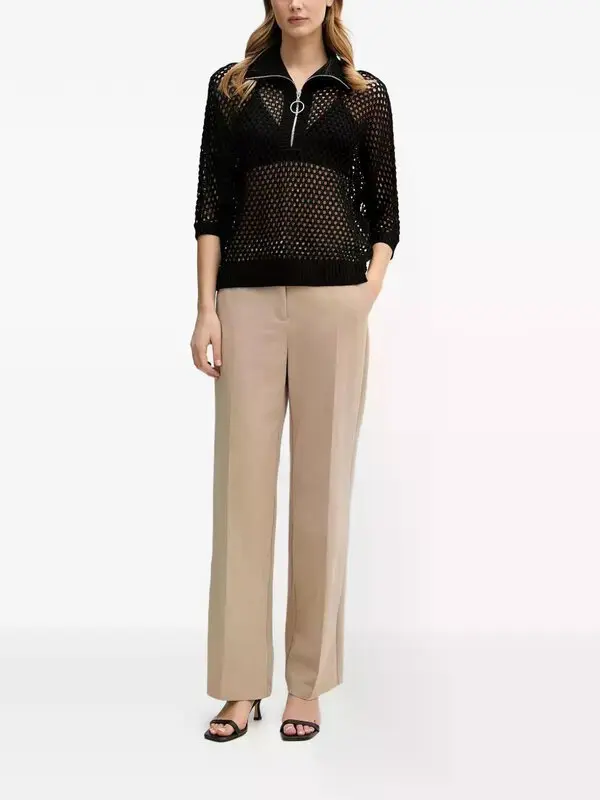 Joseph Ribkoff Half-zip Open Knit Sweater