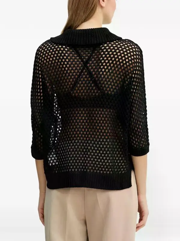 Joseph Ribkoff Half-zip Open Knit Sweater