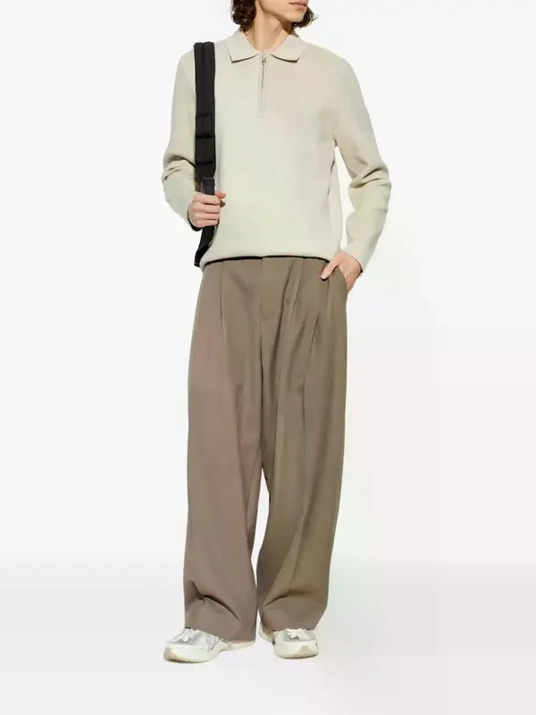 SAMSOE SAMSOE Zip Polo Shirt - Neutrals