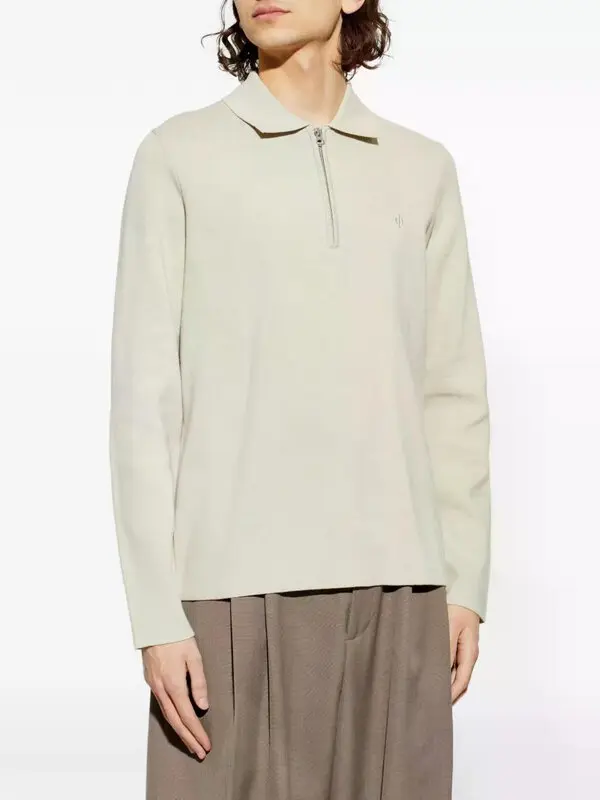 SAMSOE SAMSOE Zip Polo Shirt - Neutrals