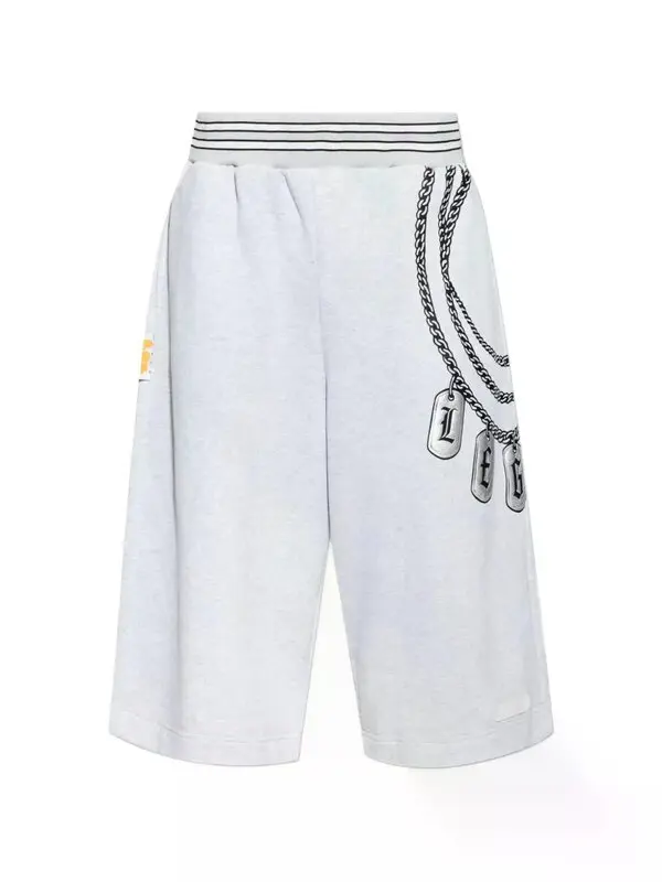 PDF Chain-print Trousers - Grey